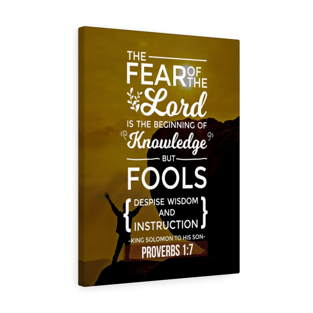 Scripture Walls Beginning of Knowledge Proverbs 1:7 Bible Verse Canvas Christian Wall Art Ready ...