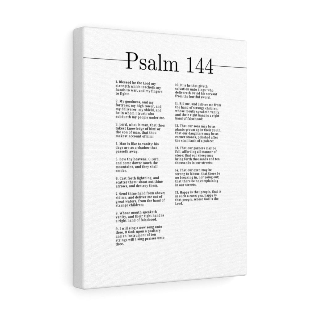 Scripture Walls Psalm 144 Blessed Be The Lord White Bible Chapter Canvas Christian Wall Art ...