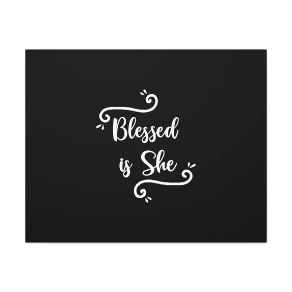 Scripture Walls Blessed Is She Luke 1:45 White Cursive Christian Wall ...