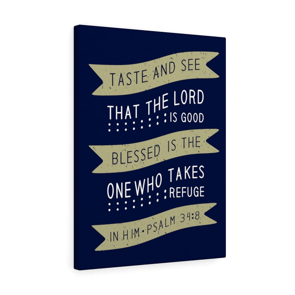Scripture Walls Psalm 34:8 Blessed Bible Verse Canvas Christian Wall ...