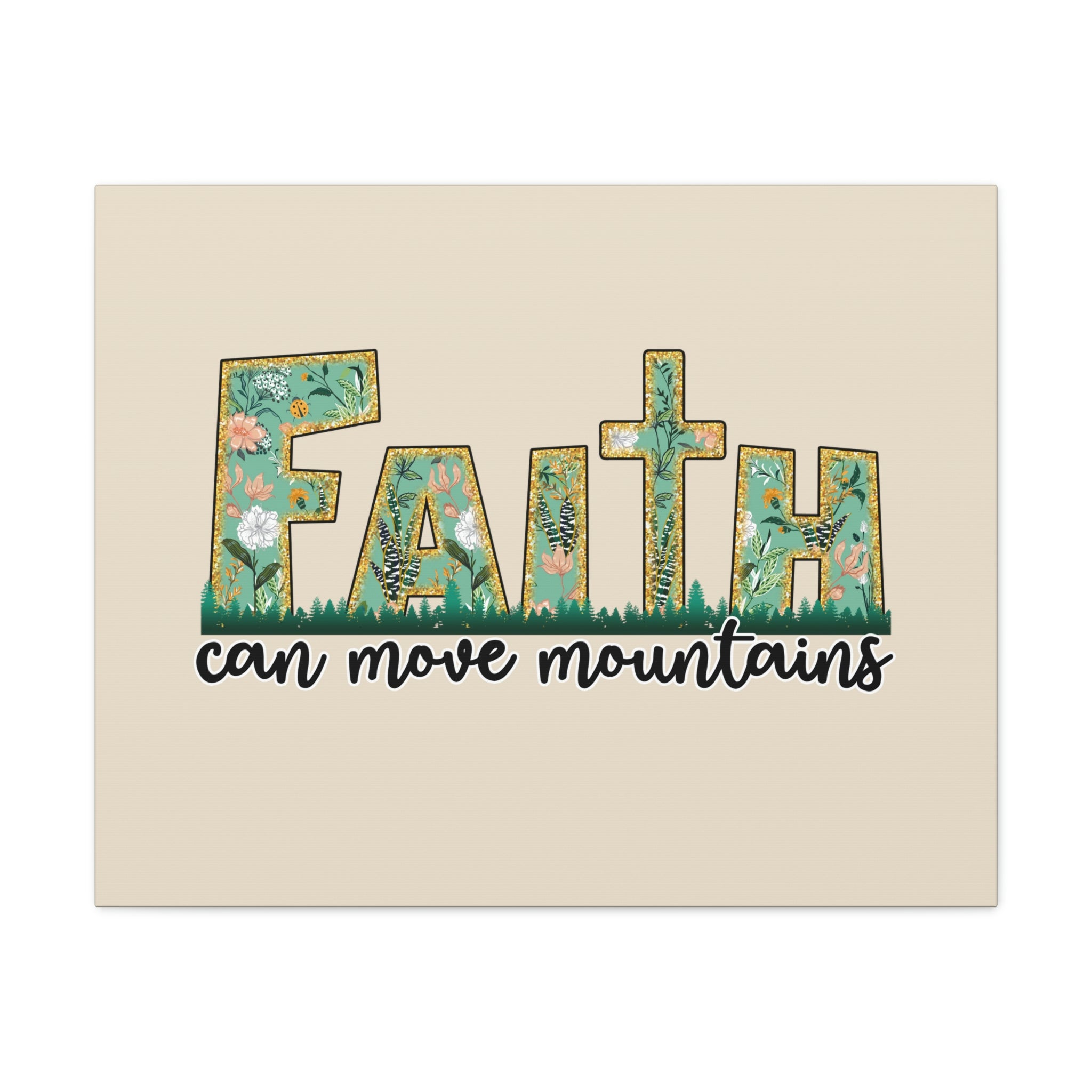 Scripture Walls Can Move Mountains Matthew 17:20 Floral Pastel Bible ...