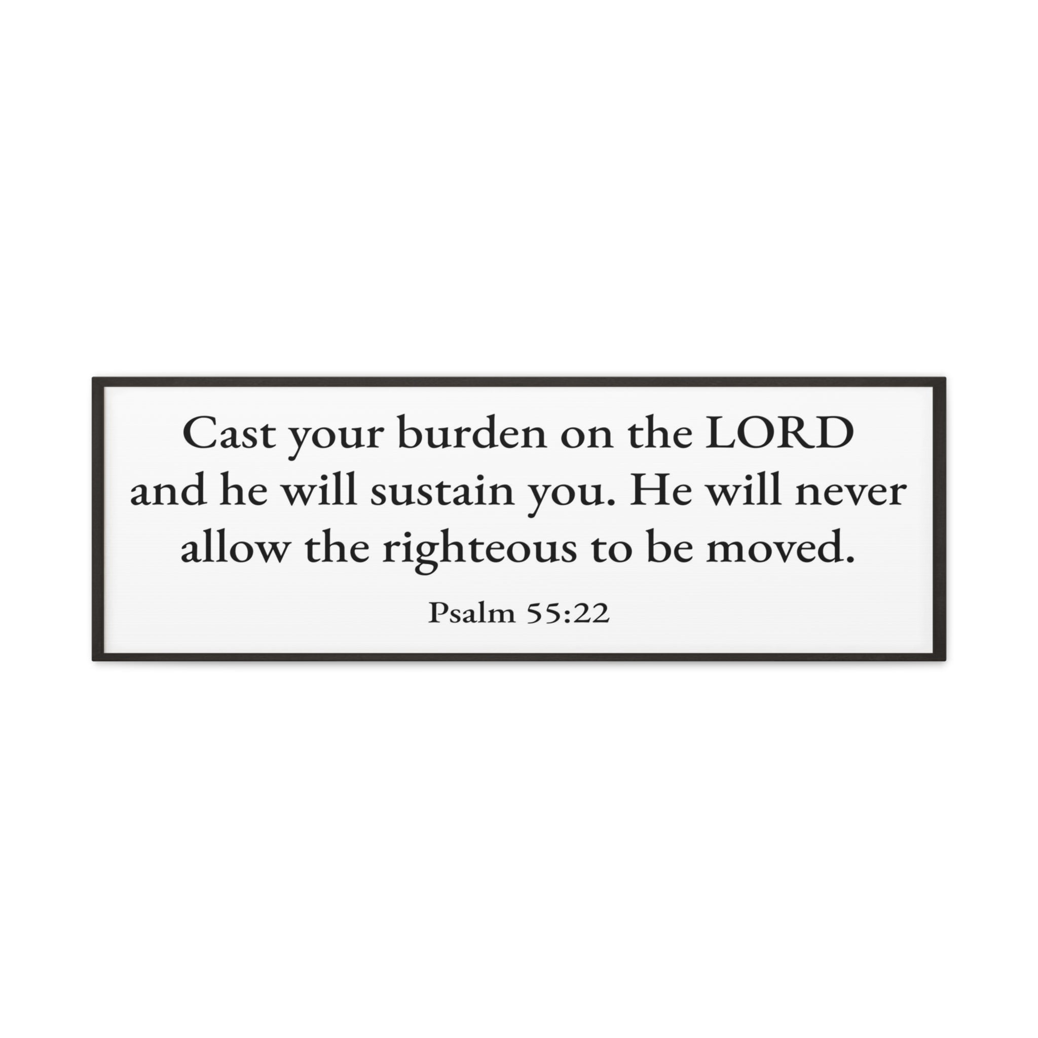 Cast your Burdens Psalmâ€¬ â€­55:22â€¬ White Bible Verse Canvas ...