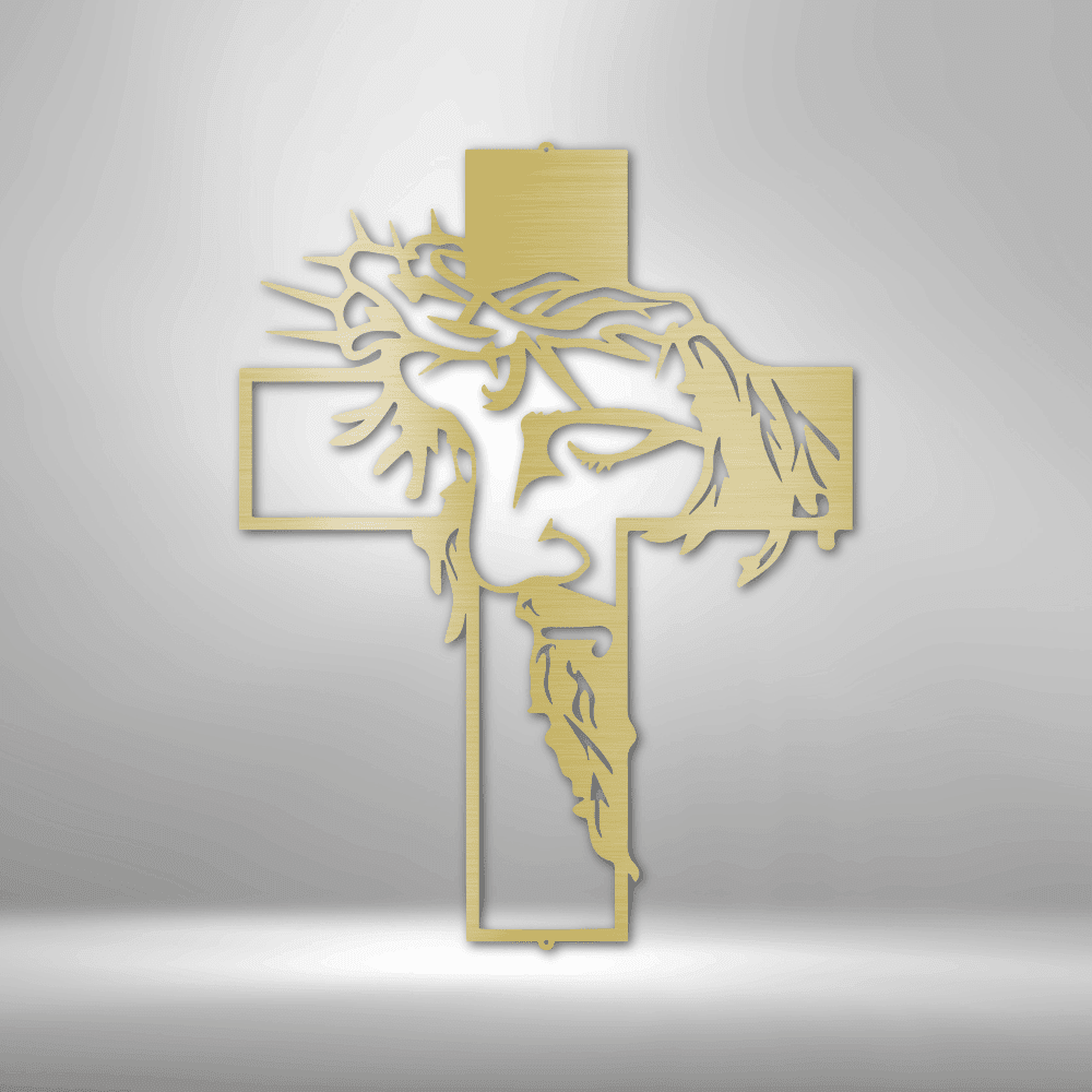 Scripture Walls Christ Cross Steel Sign Laser Cut Powder Coated Home ...