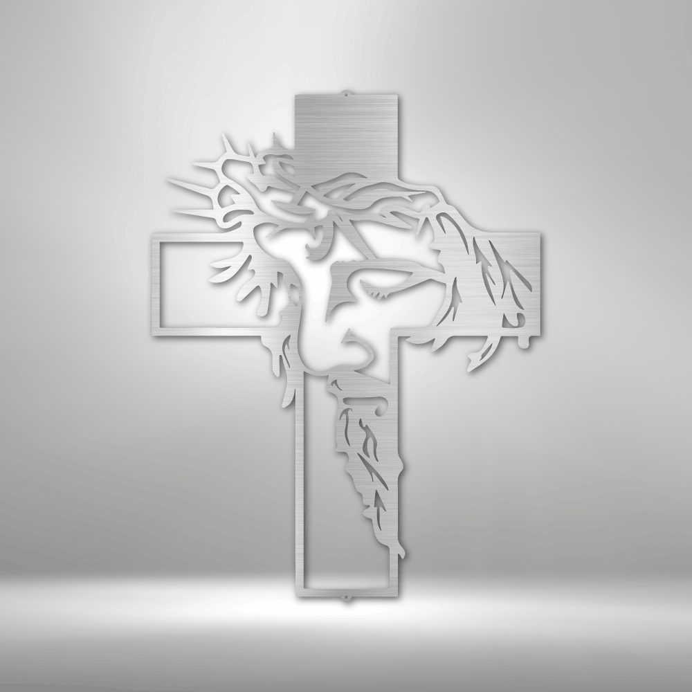 Scripture Walls Christ Cross Steel Sign Laser Cut Powder Coated Home ...