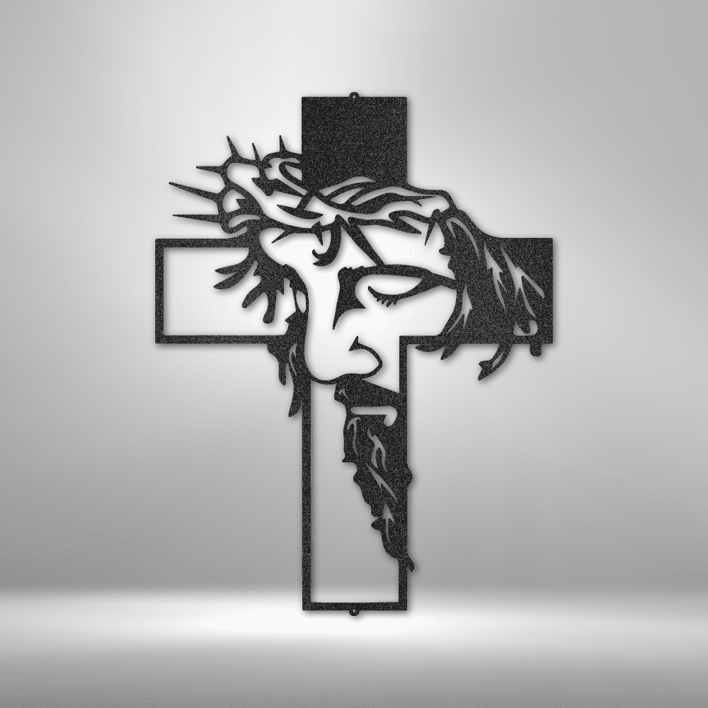 Scripture Walls Christ Cross Steel Sign Laser Cut Powder Coated Home ...