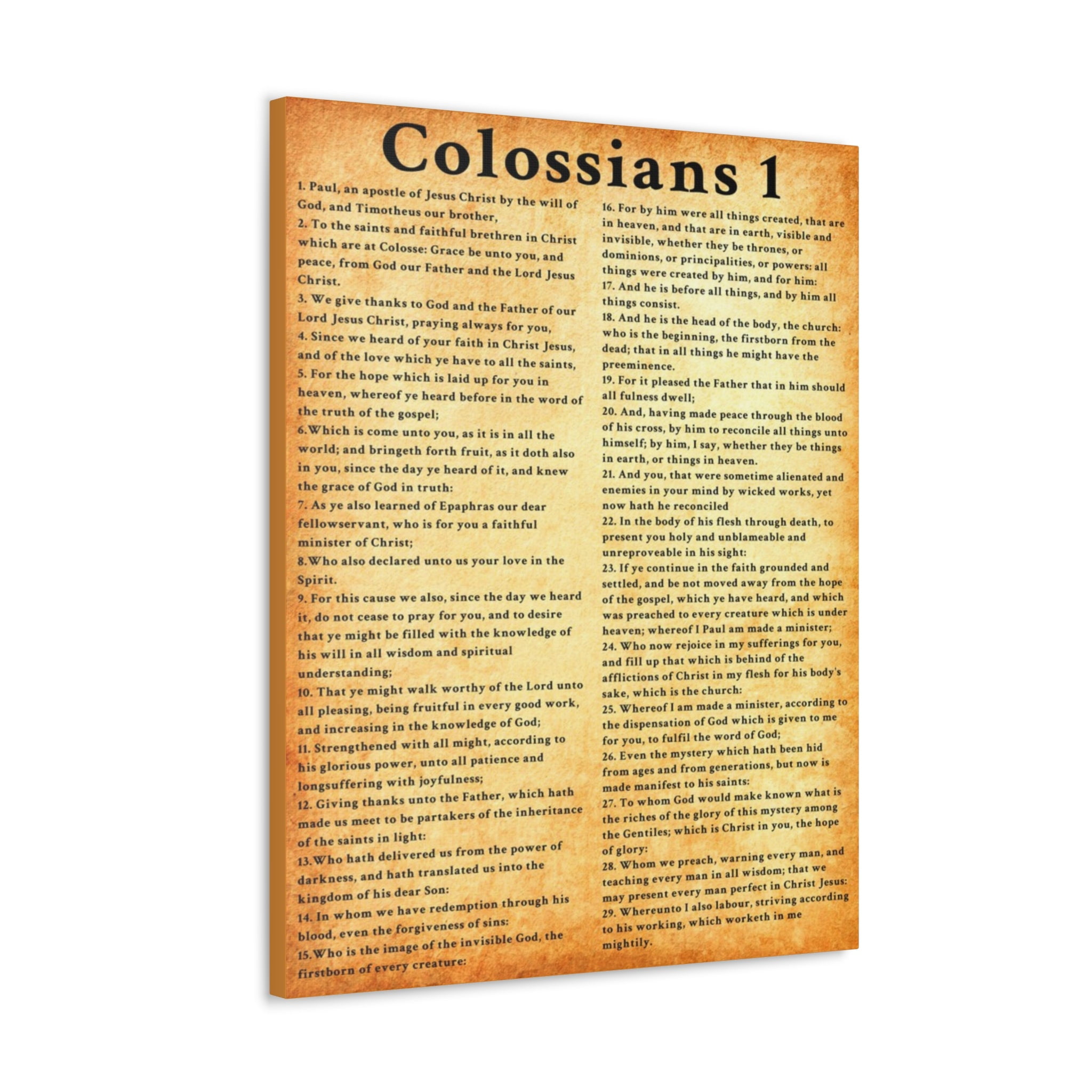 Scripture Walls Colossians 1 Chapter Gold Bible Canvas Christian Wall ...
