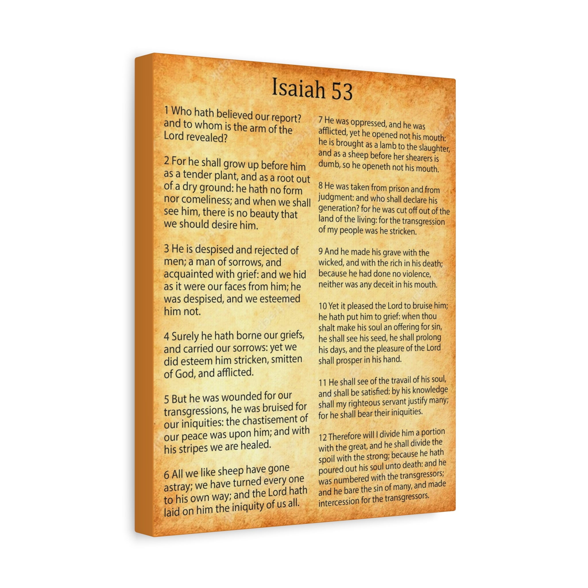 Scripture Walls Coming of Christ Isaiah 53 Chapter Gold Christian Wall ...