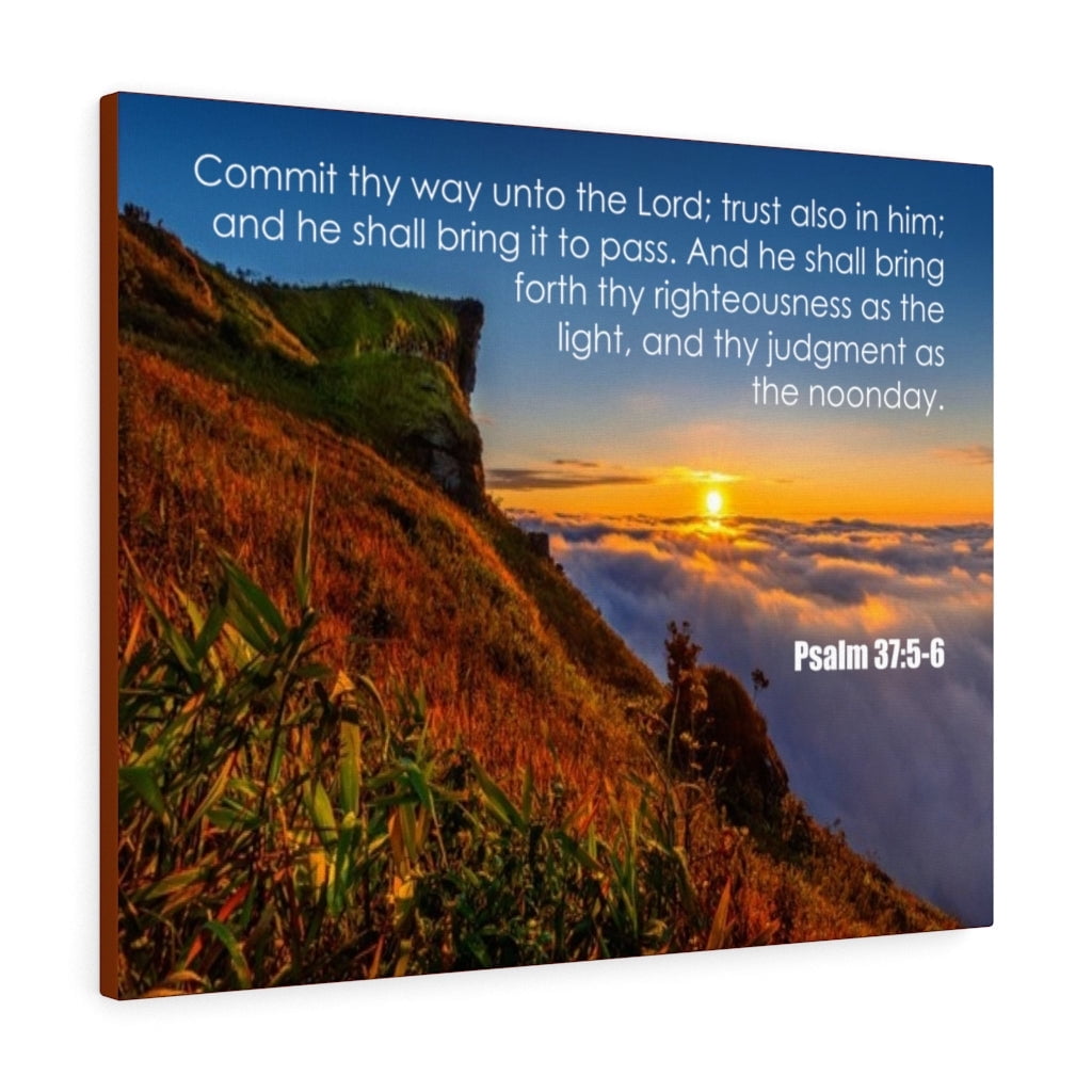 Scripture Walls Psalm 37:5-6 Commit Thy Way Bible Verse Canvas ...