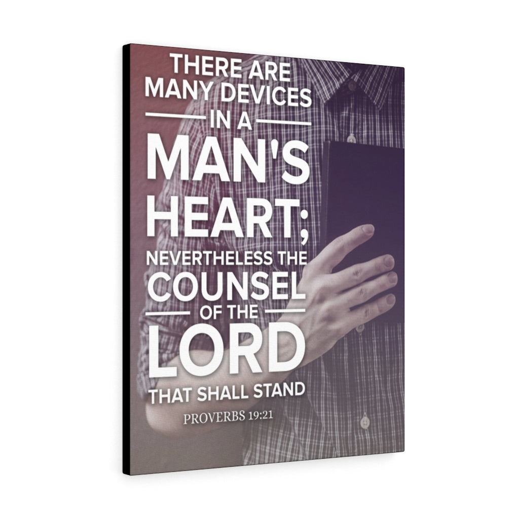Scripture Walls Counsel of The Lord Proverbs 19:21 Bible Verse Canvas ...