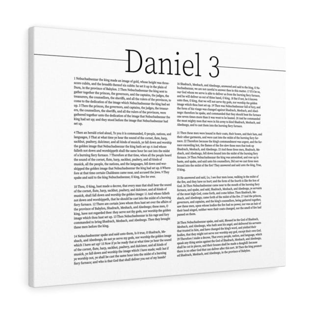 Scripture Walls Daniel Chapter 3 White Bible Canvas Christian Wall Art ...