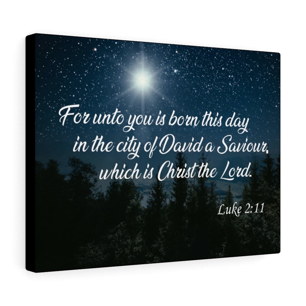 Scripture Walls David a Saviour Luke 2:11 Bible Verse Canvas Christian ...