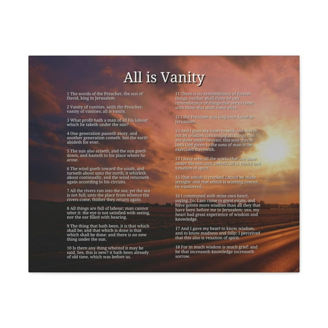 Scripture Walls Ecclesiastes 1 All Is Vanity Under The Sun Bible Verse ...