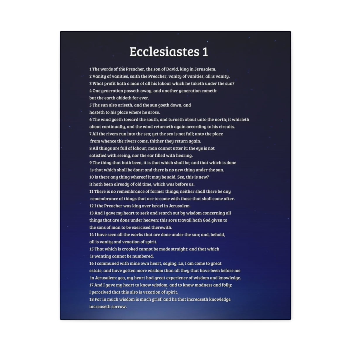 Scripture Walls Ecclesiastes 1 Chapter Sky Bible Canvas Christian Wall ...