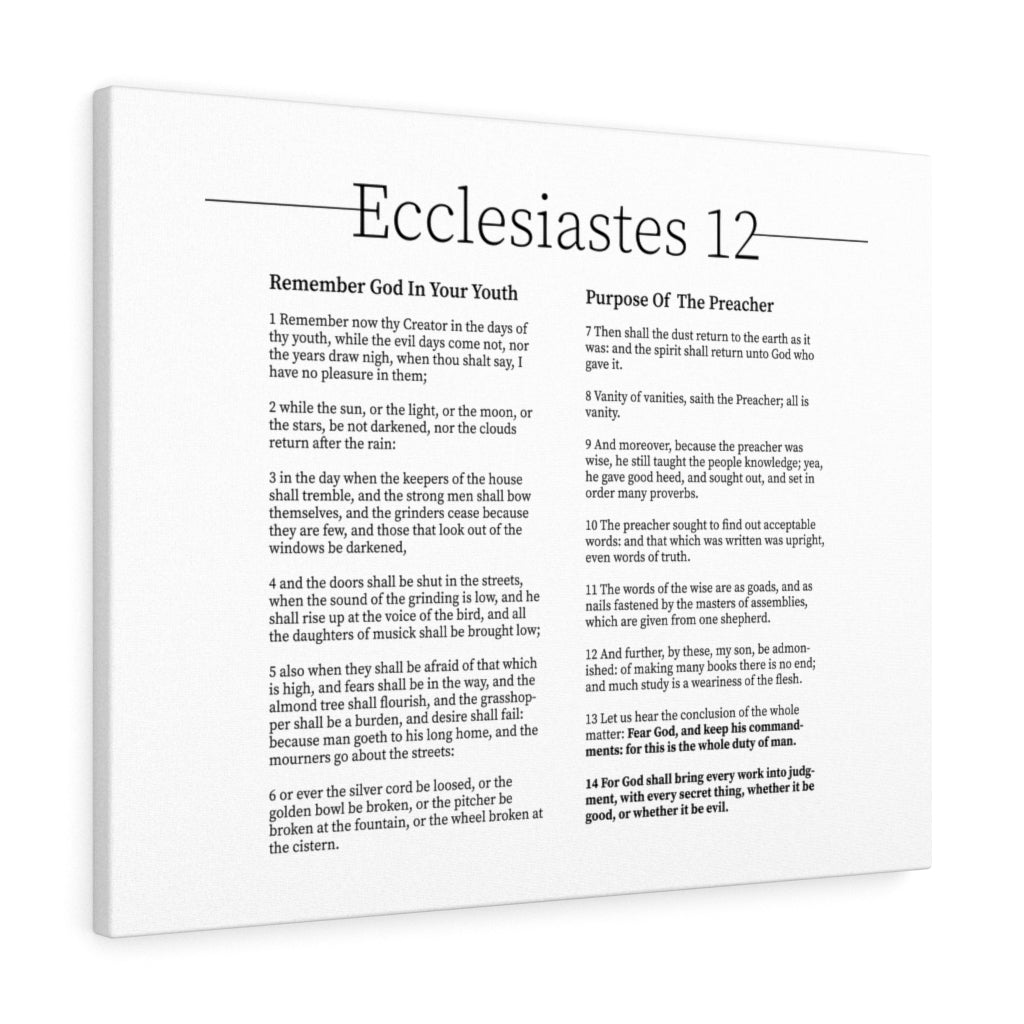 Scripture Walls Ecclesiastes Chapter 12 White Bible Canvas Christian ...