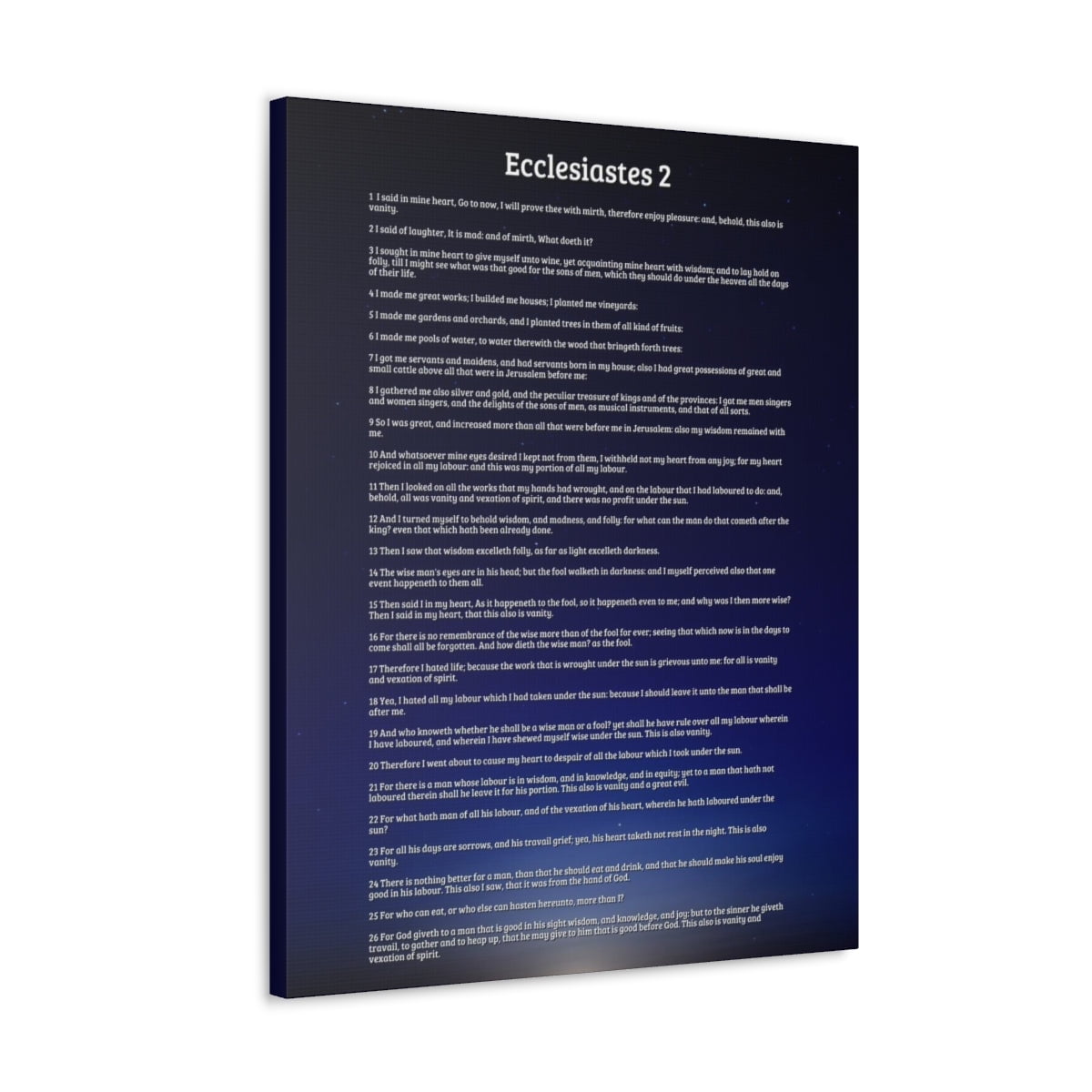 Scripture Walls Ecclesiastes 2 Chapter Sky Vanity Bible Canvas ...