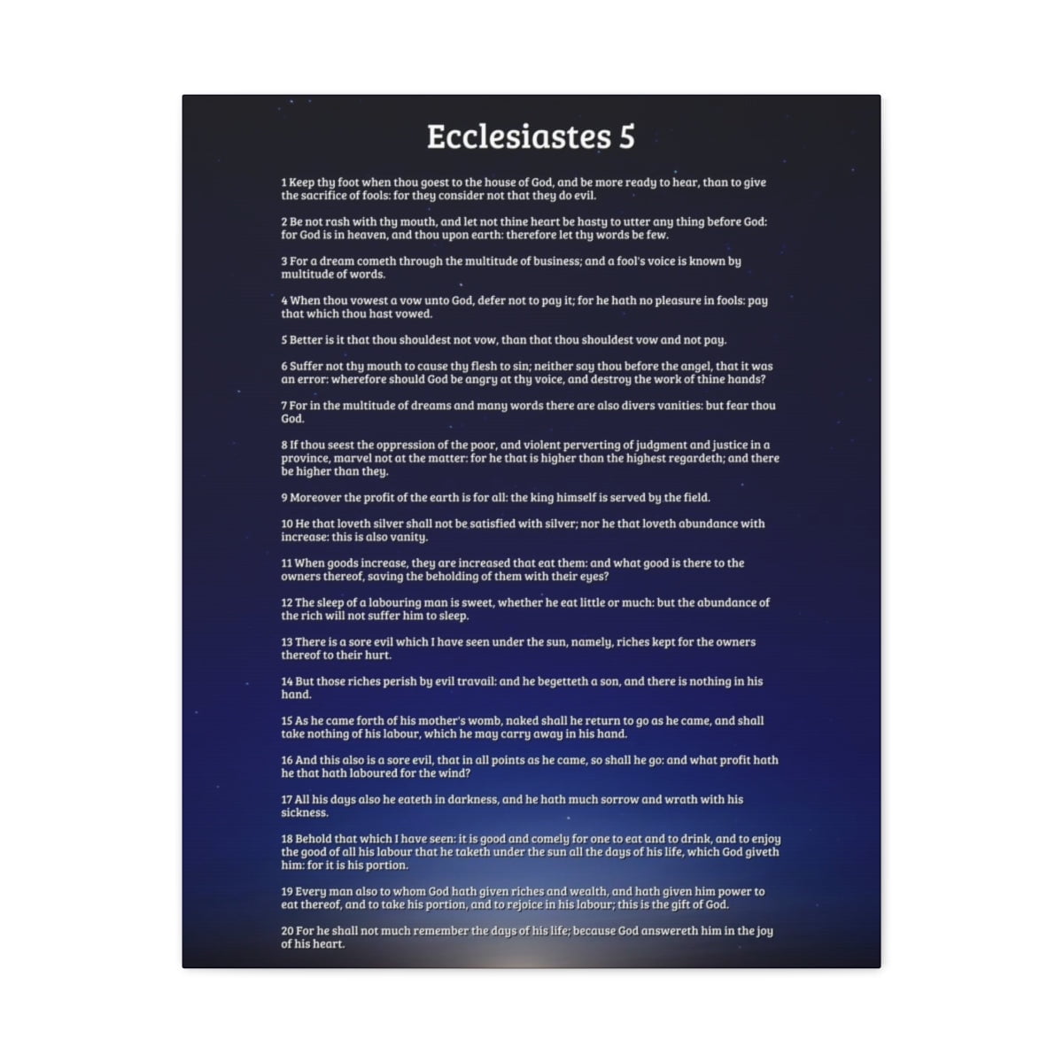 Scripture Walls Ecclesiastes 5 Chapter Sky God Gives Contentment Bible ...