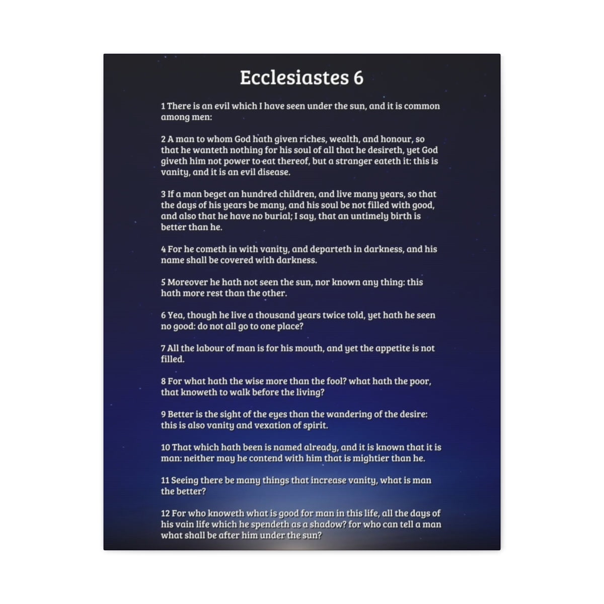 Scripture Walls Ecclesiastes 6 Chapter Sky Riches Bible Canvas ...