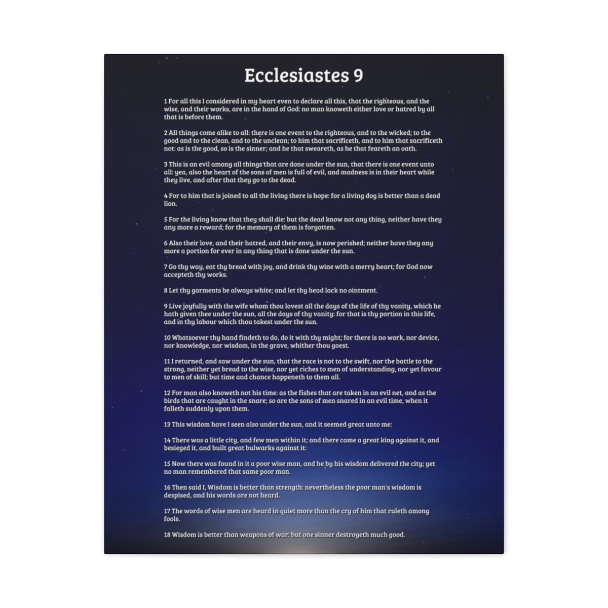 Scripture Walls Ecclesiastes 9 Chapter Sky God's Hands Bible Canvas ...
