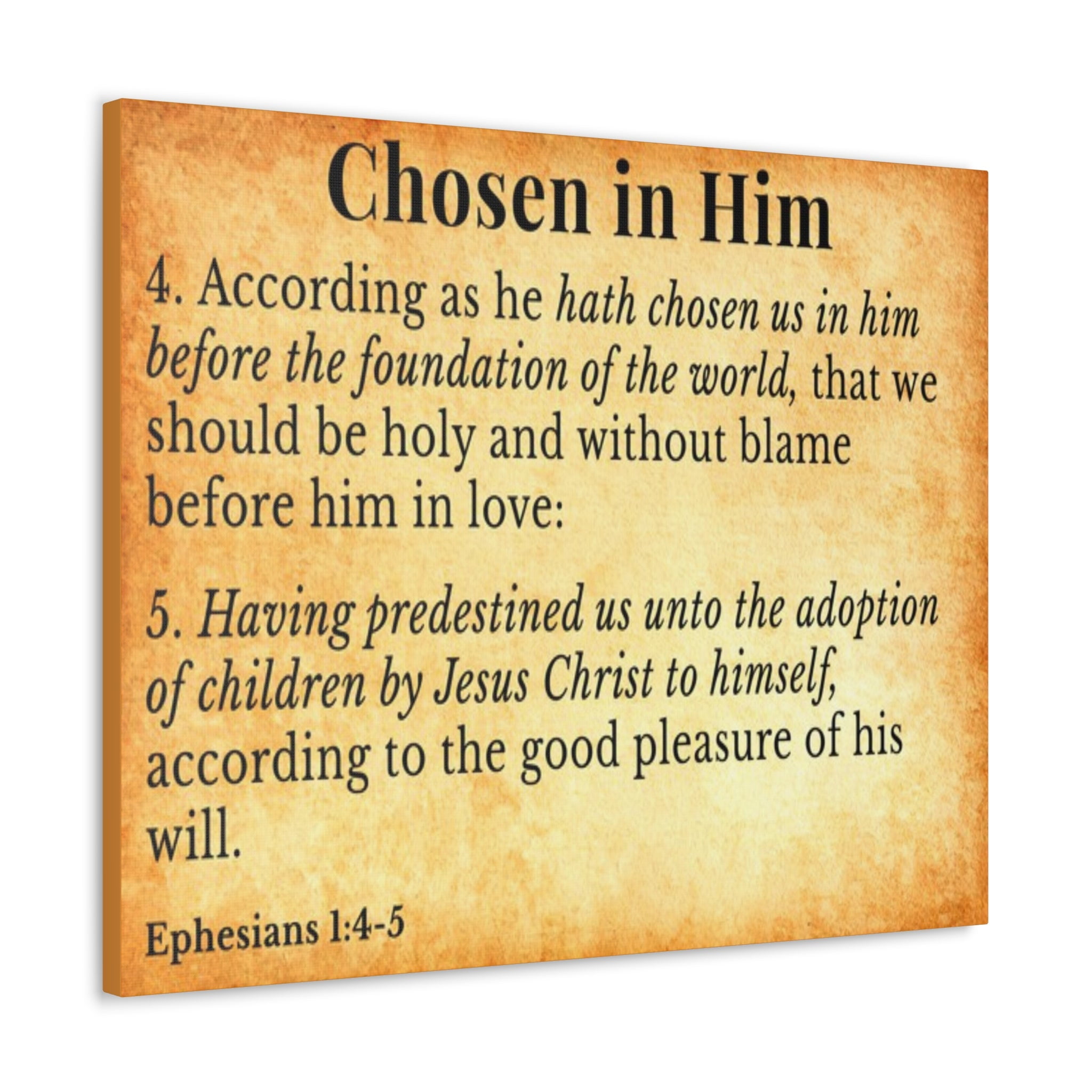 Scripture Walls Ephesians 1:4-5 Chosen in Christ Gold Bible Verse ...