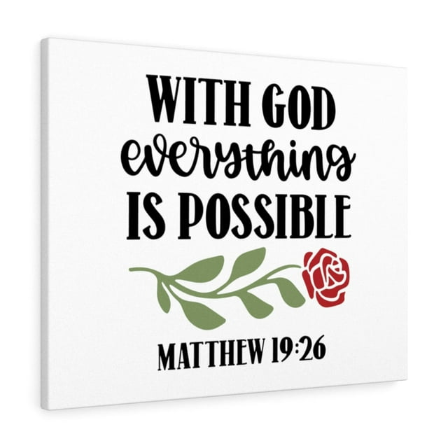 Scripture Walls Everything Is Possible Matthew 19:26 Bible Verse Canvas Christian Wall Art Ready ...