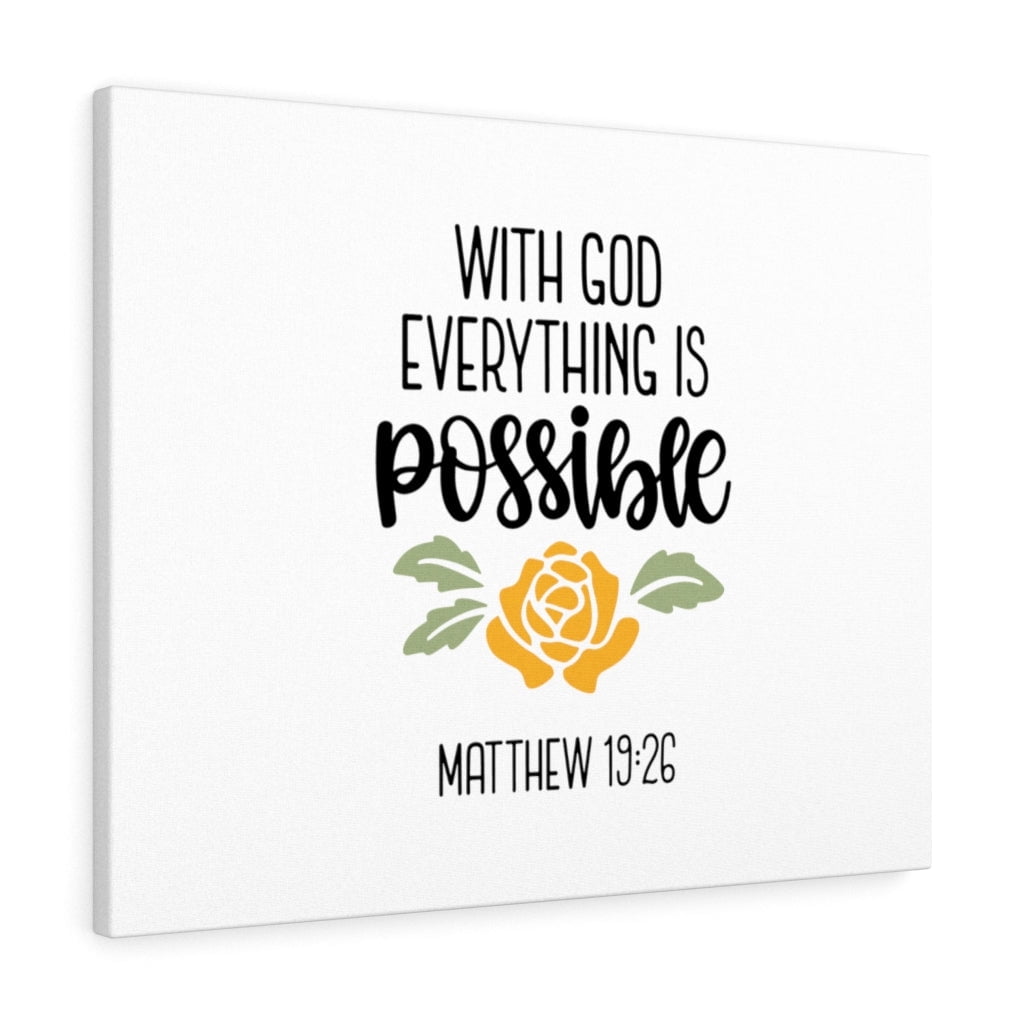 Scripture Walls Everything Is Possible Matthew 19:26 Bible Verse Canvas Christian Wall Art Ready ...