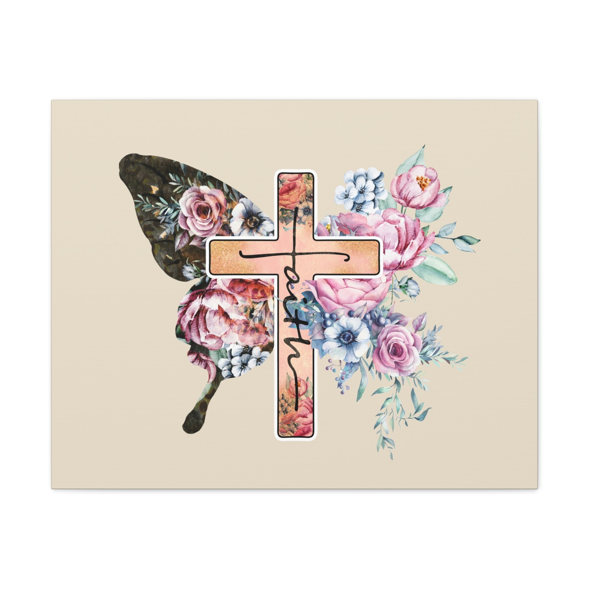 Scripture Walls Faith Cross Pastel Flower 2 Corinthians 5:7 Bible Verse ...