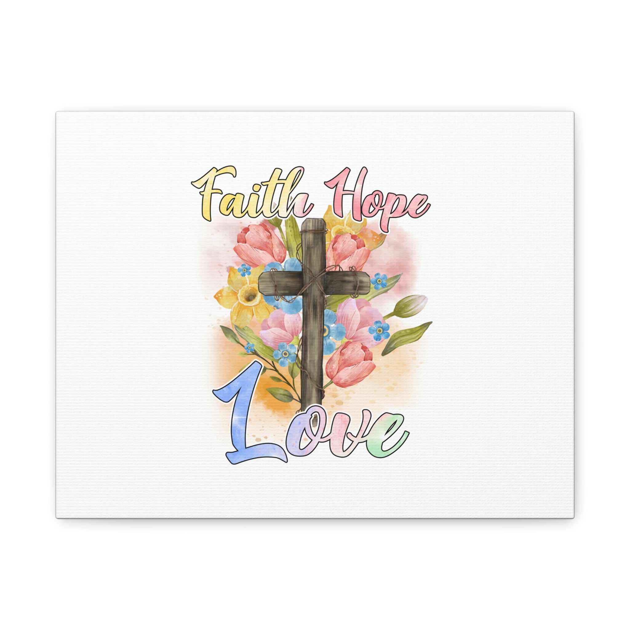 Scripture Walls Faith, Hope, Love 1 Corinthians 13:13 Cross Flowers ...
