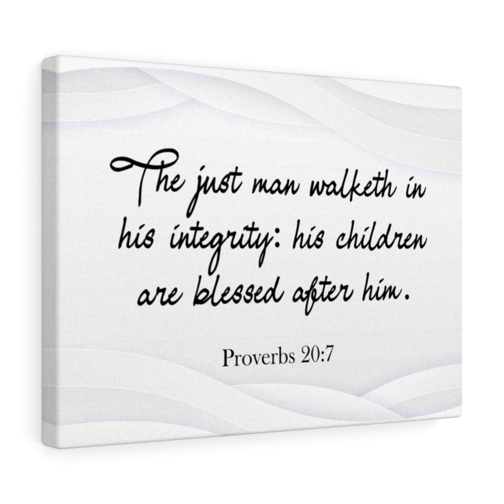 Scripture Walls Father Proverbs 20:7 Bible Verse Canvas Christian Wall ...