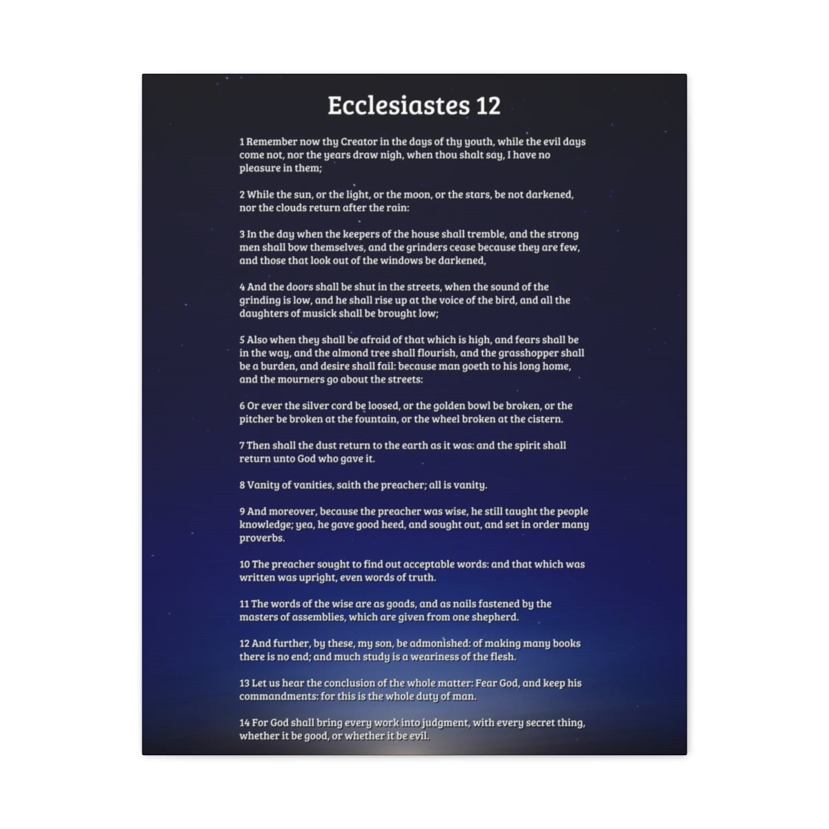 Scripture Walls Fear God & Keep His Commands Ecclesiastes 12 Bible ...