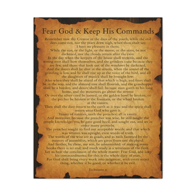 Scripture Walls Fear God & Keep His Commands Ecclesiastes 12 Gold Brown ...