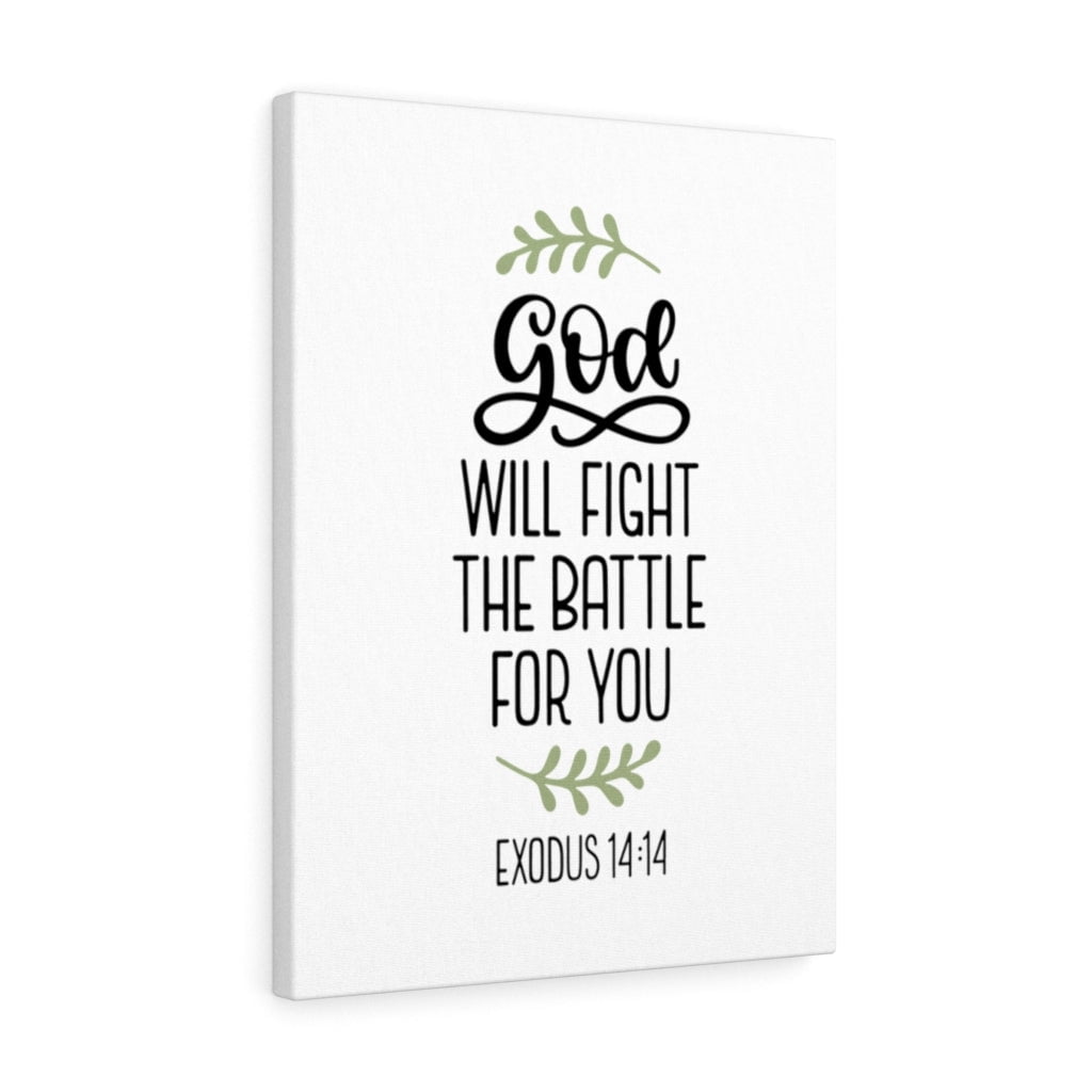 Scripture Walls Fight the Battle Exodus 14:14 Bible Verse Canvas ...
