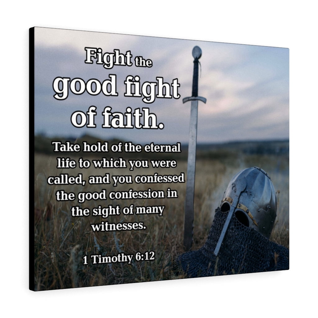 Scripture Walls Fight the Good Fight of Faith 1 Timothy 6:12 Sword Wall ...