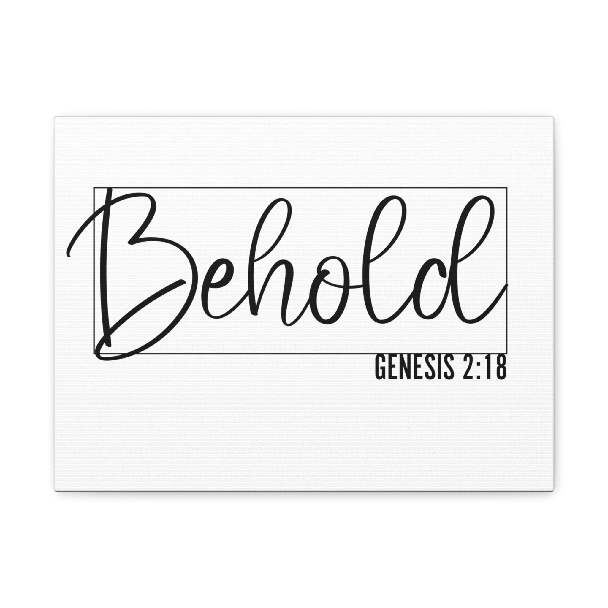 Scripture Walls Genesis 2:18 Behold Bible Verse Canvas Christian Wall ...