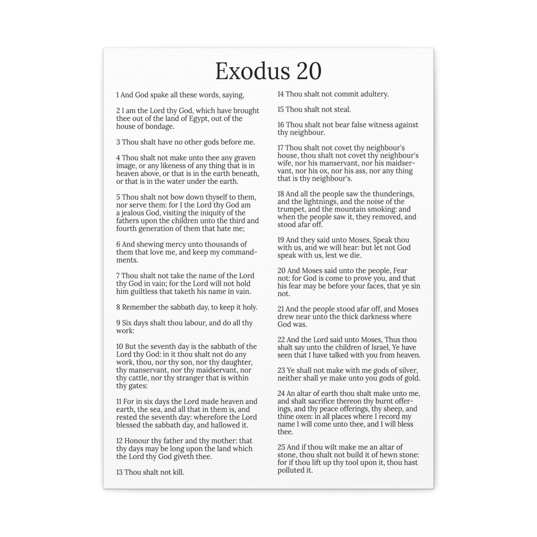 Scripture Walls Giving of the Law Exodus 20 Chapter WhiteChristian Wall ...