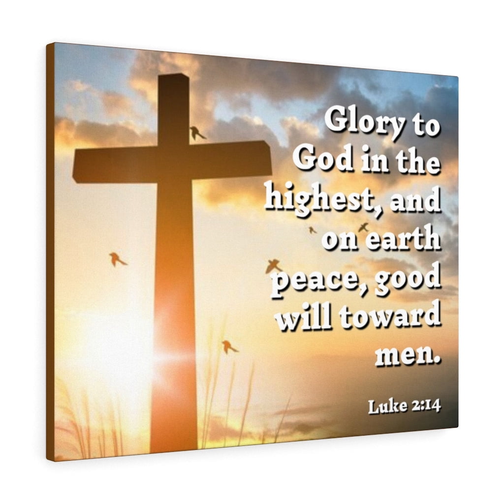 Scripture Walls Glory To God Luke 2:14 Bible Verse Canvas Christian Wall Art Ready to Hang ...