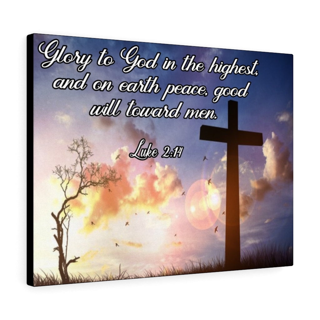 Scripture Walls Glory to God Luke 2:14 Bible Verse Canvas Christian ...