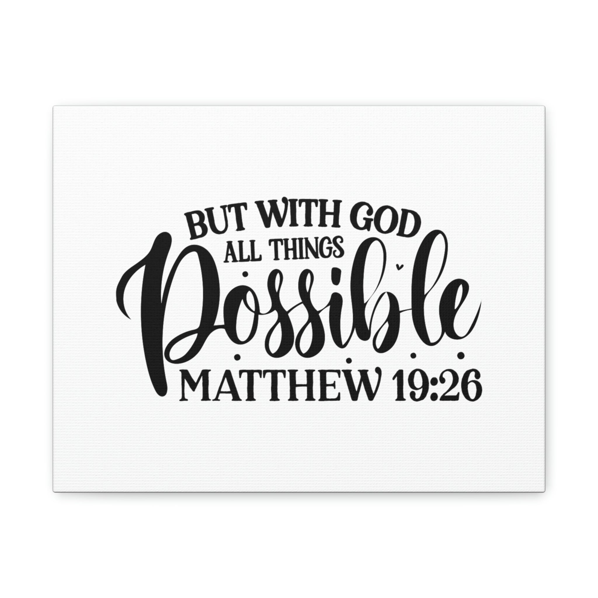 Scripture Walls God All Things Possible Matthew 19:26 Dots Christian ...