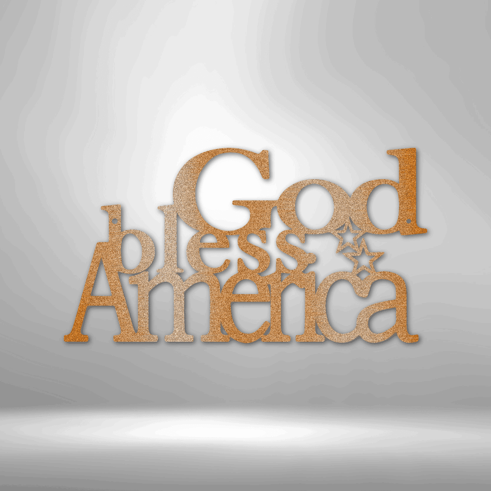 Scripture Walls God Bless America Steel Sign Laser Cut Powder Coated ...