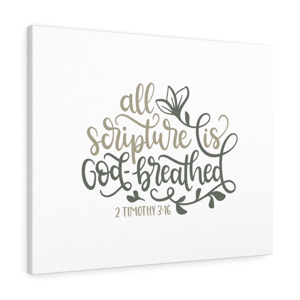 Scripture Walls God Breathed 2 Timothy 3:16 Bible Verse Canvas ...