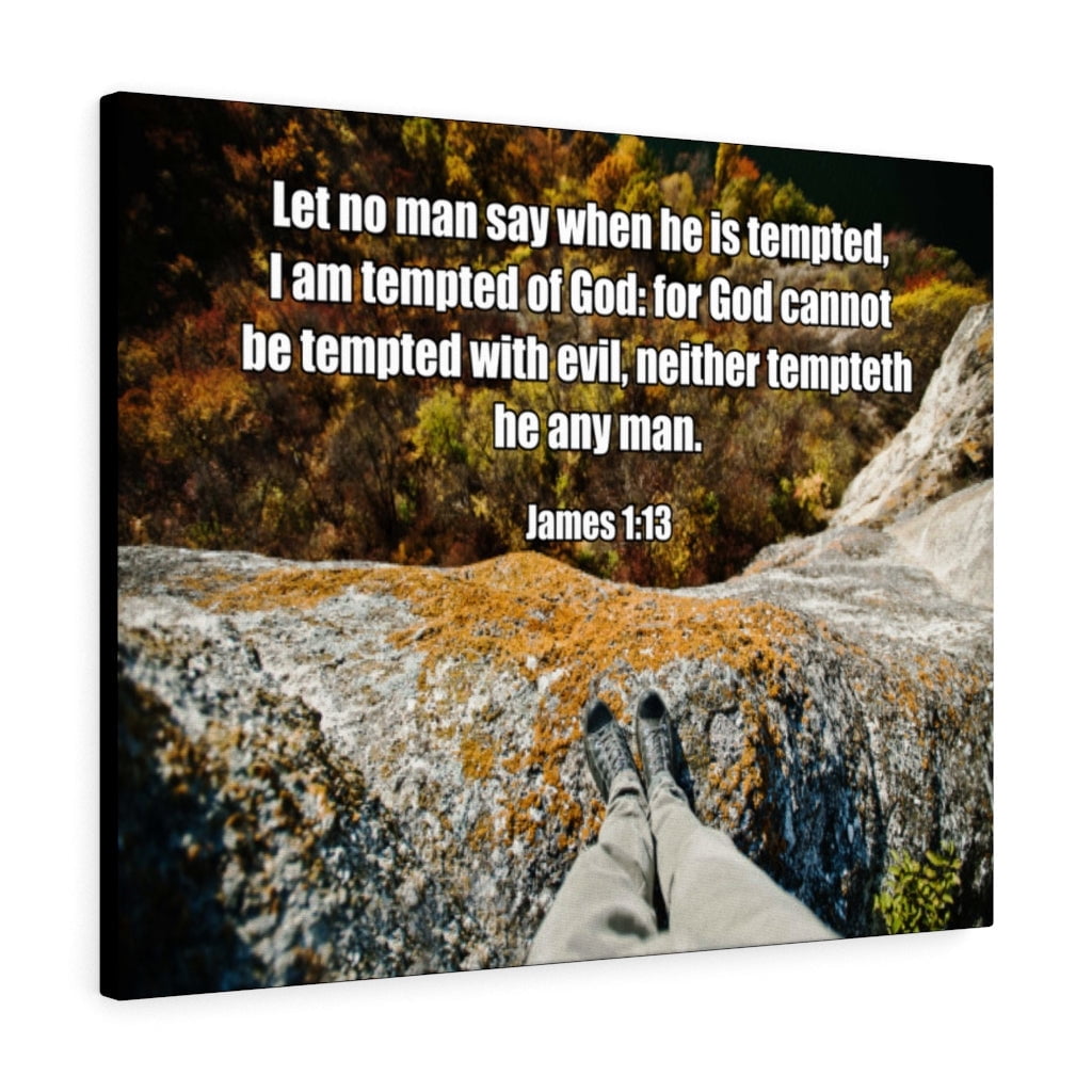 Scripture Walls God Cannot Be Tempted James 1:13 Bible Verse Canvas ...