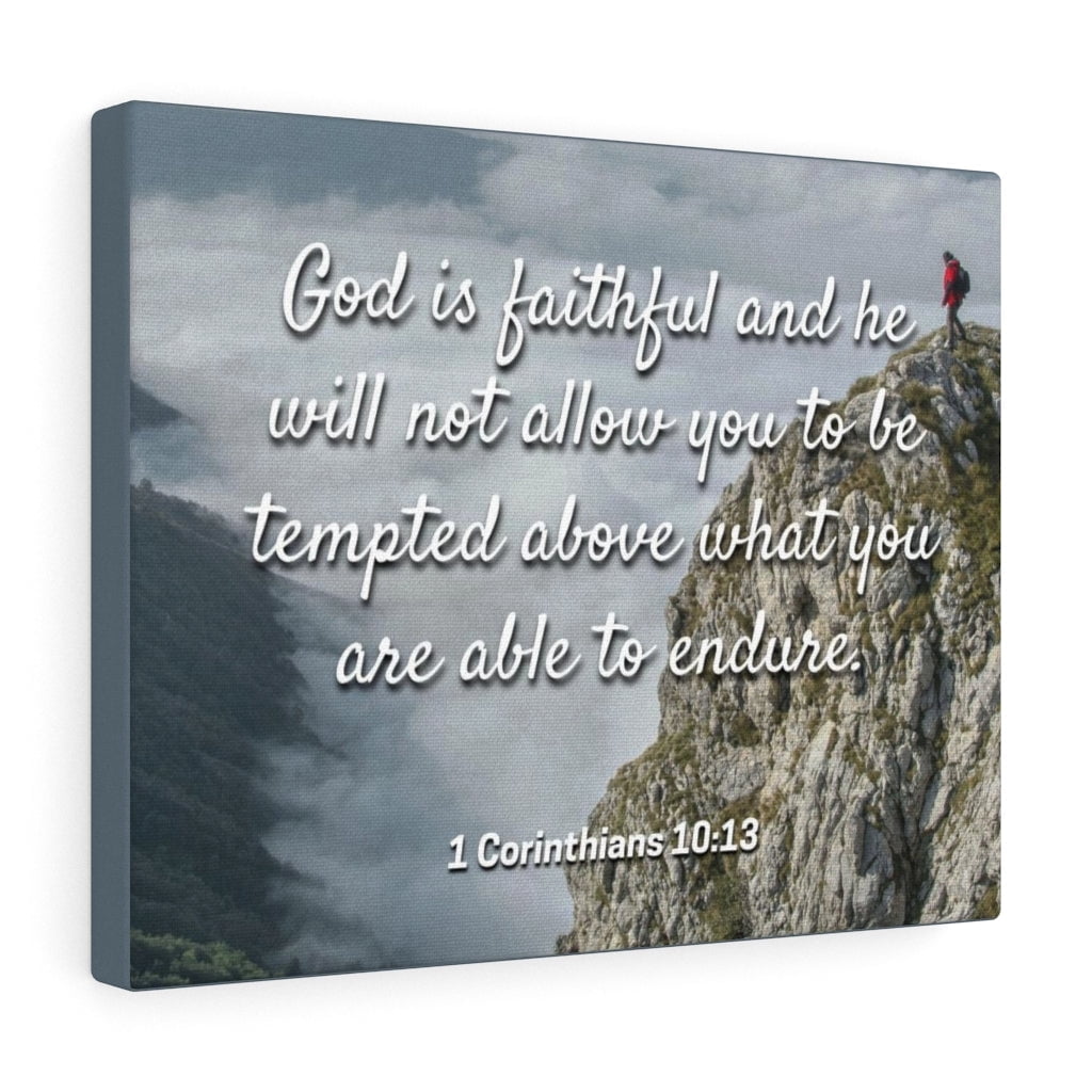 Scripture Walls God Is Faithful 1 Corinthians 10:13 Bible Verse Canvas ...