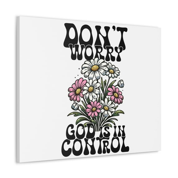 Scripture Walls God is in Control Retro Bible Verse Canvas Christian ...