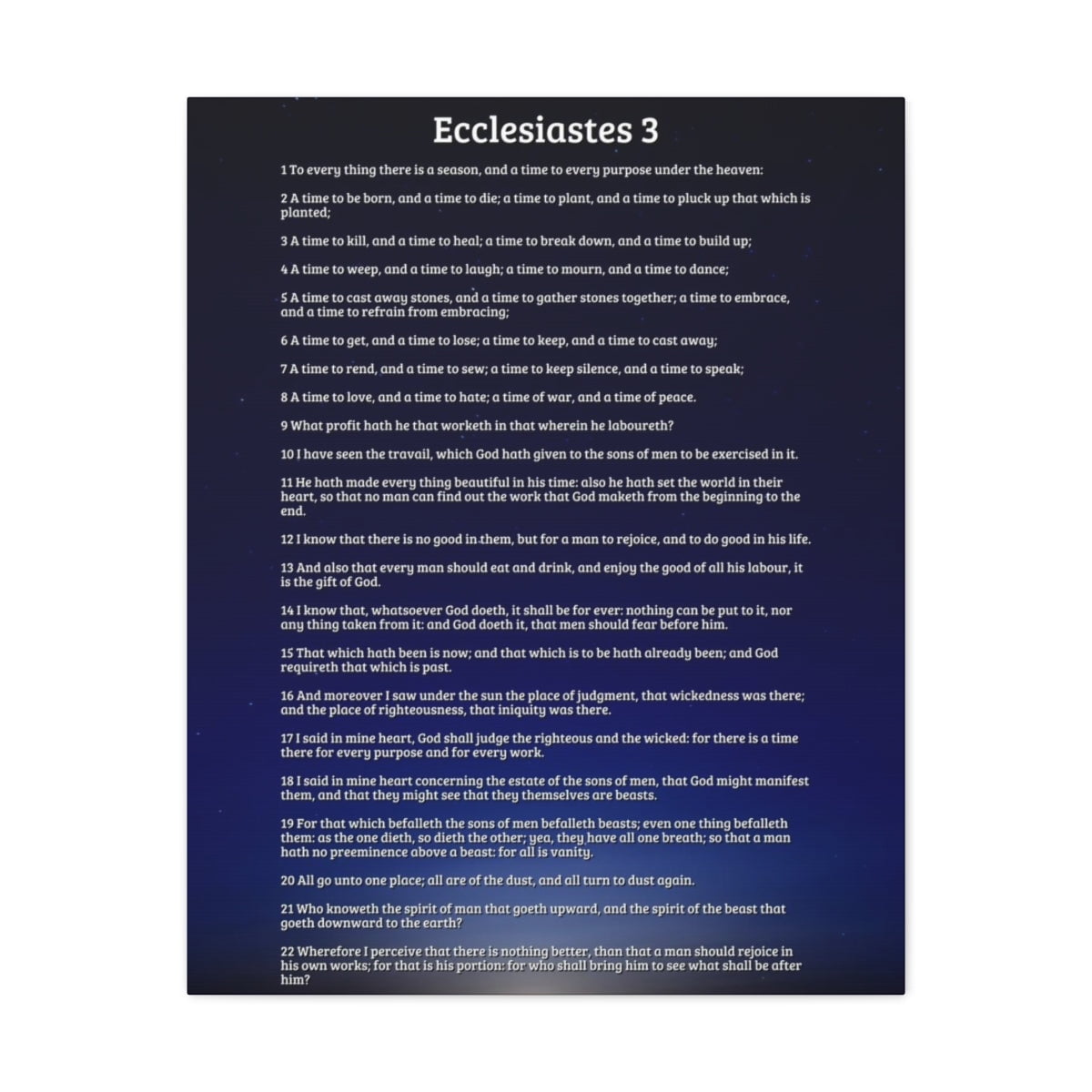 Scripture Walls God's Time Ecclesiastes 3 Chapter Sky Bible Canvas ...