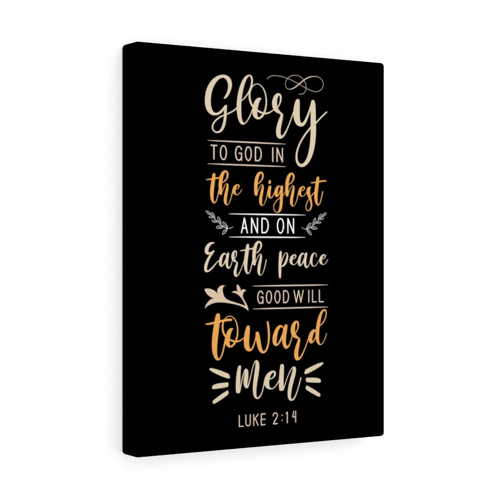 Scripture Walls Good Will Luke 2:14 Bible Verse Canvas Christian Wall ...