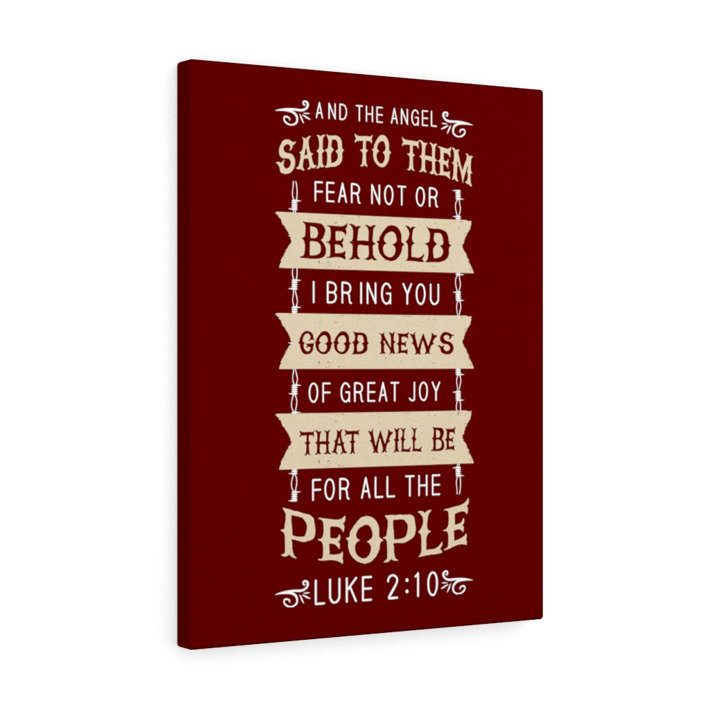 Scripture Walls Great Joy Luke 2 10 Bible Verse Canvas Christian Wall