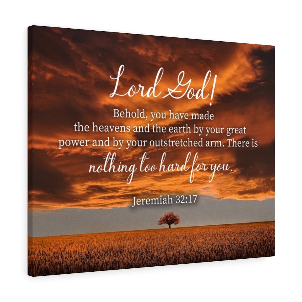 Scripture Walls Great Power Jeremiah 32:17 Bible Verse Canvas Christian ...