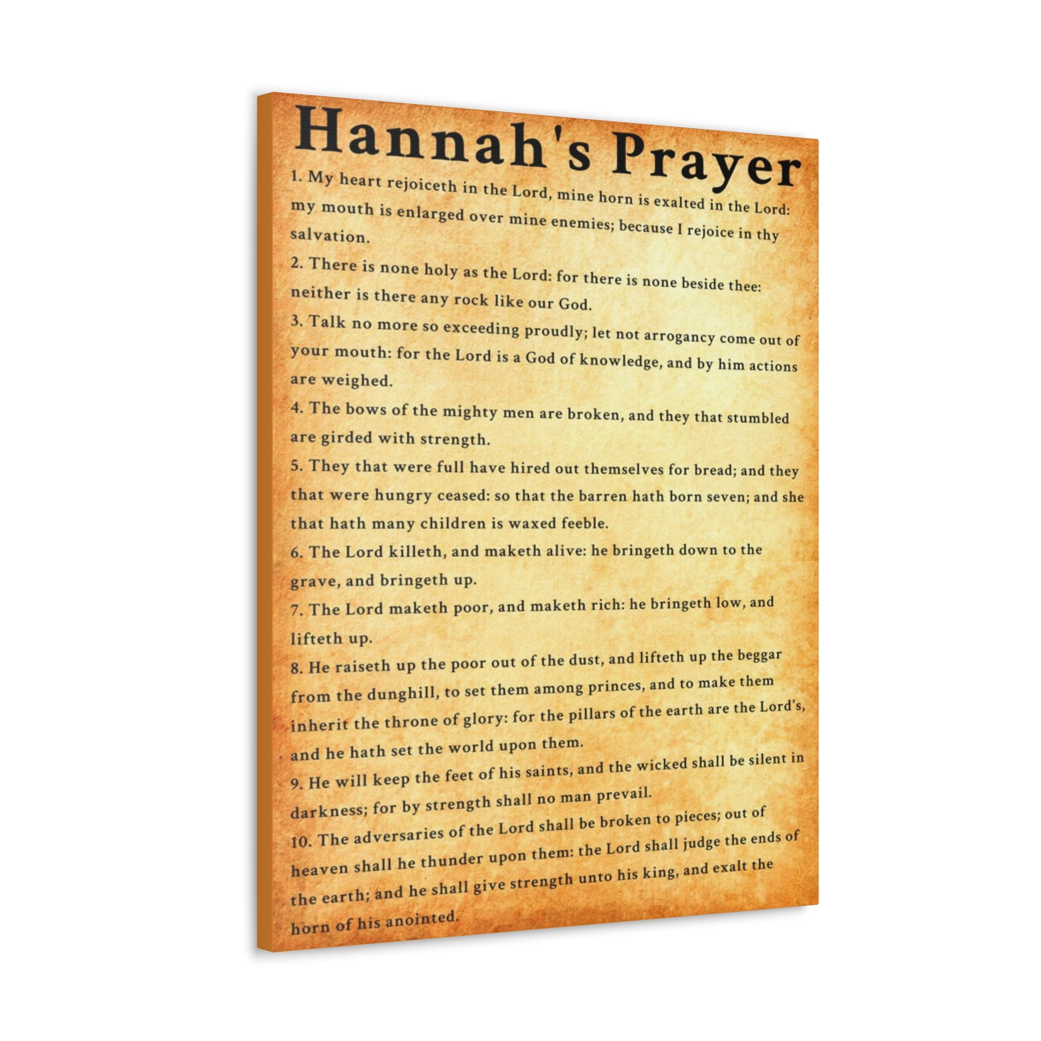 Scripture Walls Hannah's Prayer 1 Samuel 2:1–10 Gold Bible Verse Canvas ...