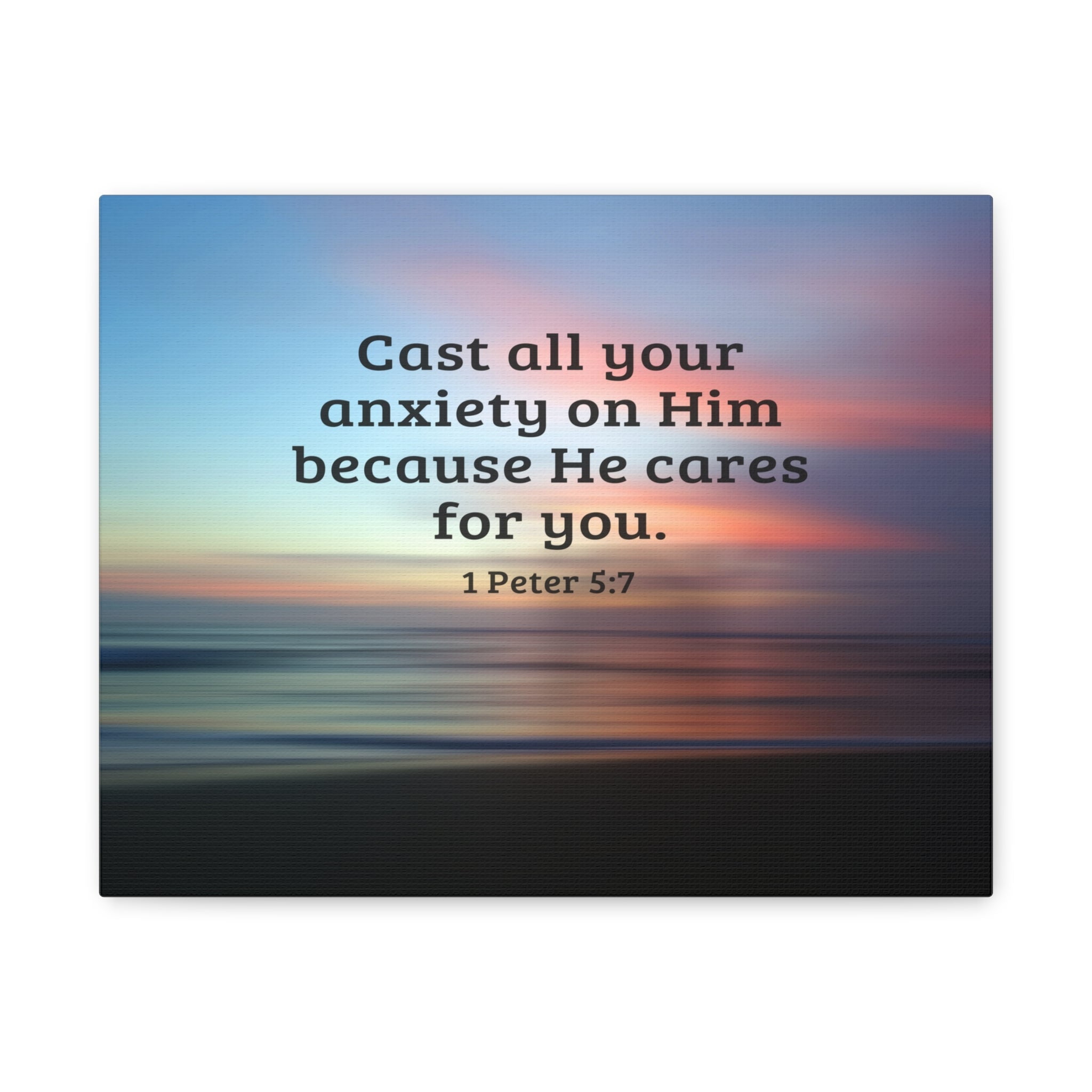 Scripture Walls He Cares For You 1 Peter 5:7 Bible Verse Canvas ...