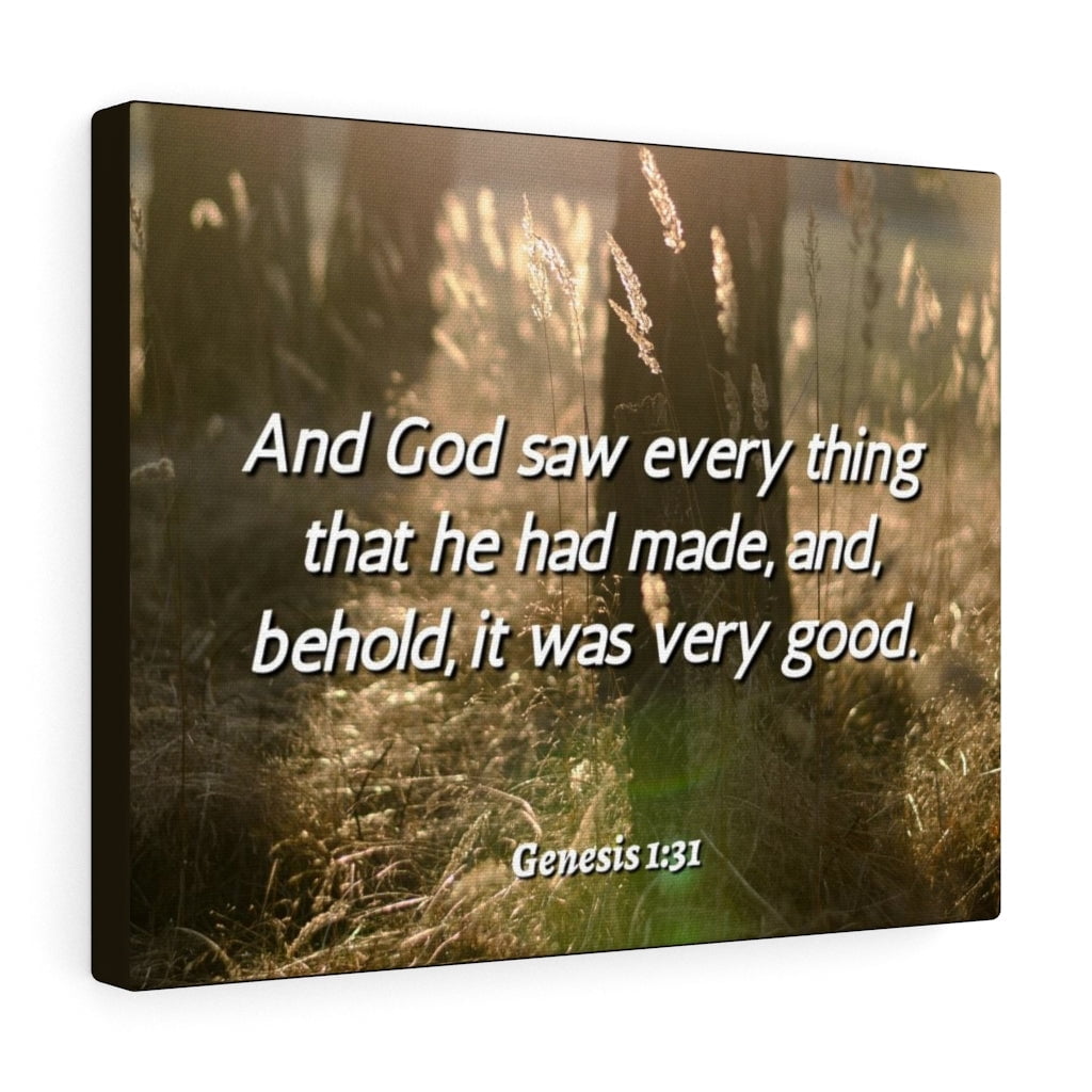 Scripture Walls He Had Made Genesis 1:31 Bible Verse Canvas Christian ...