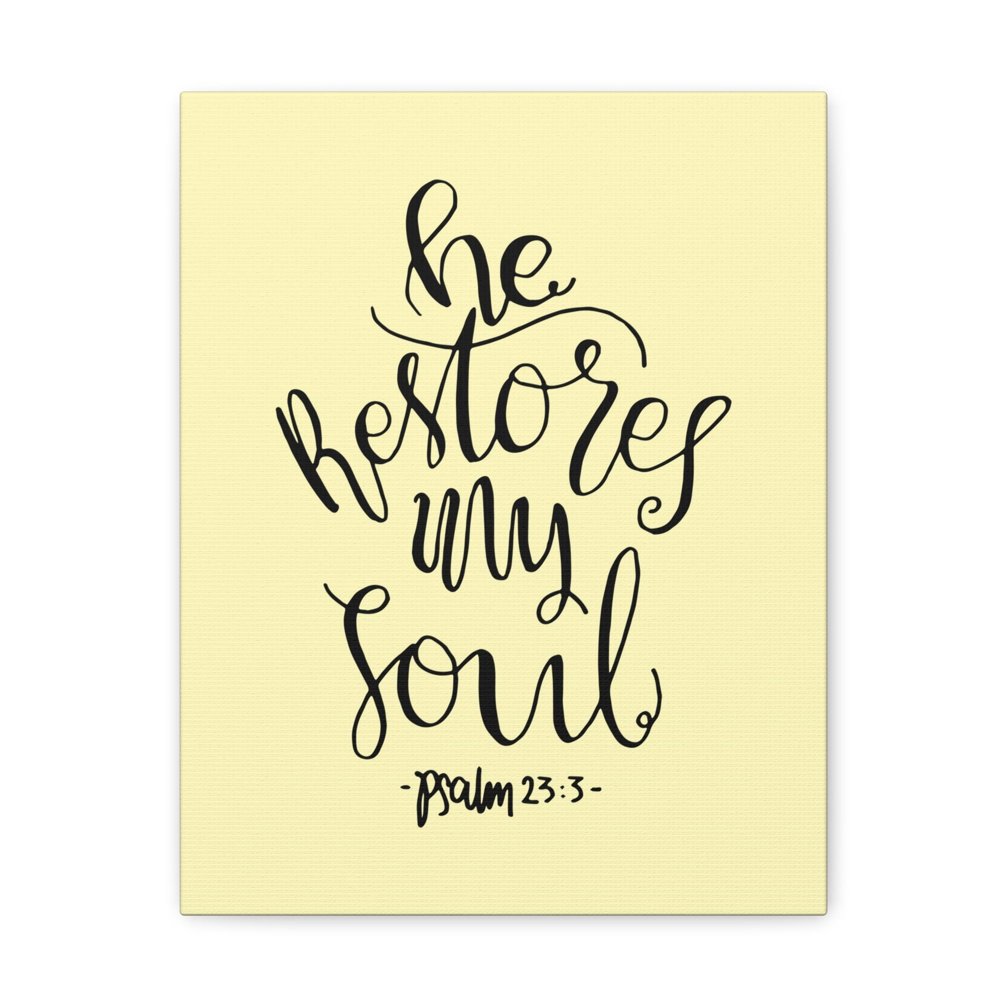 Scripture Walls Psalm 23:3 He Restores My Soul Bible Verse Canvas ...